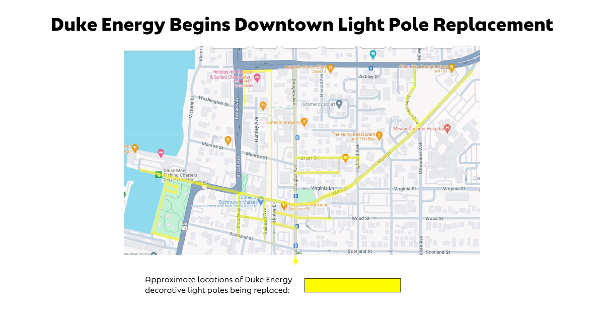 Duke Energy Begins Downtown Light Pole Replacement - City of Dunedin, FL