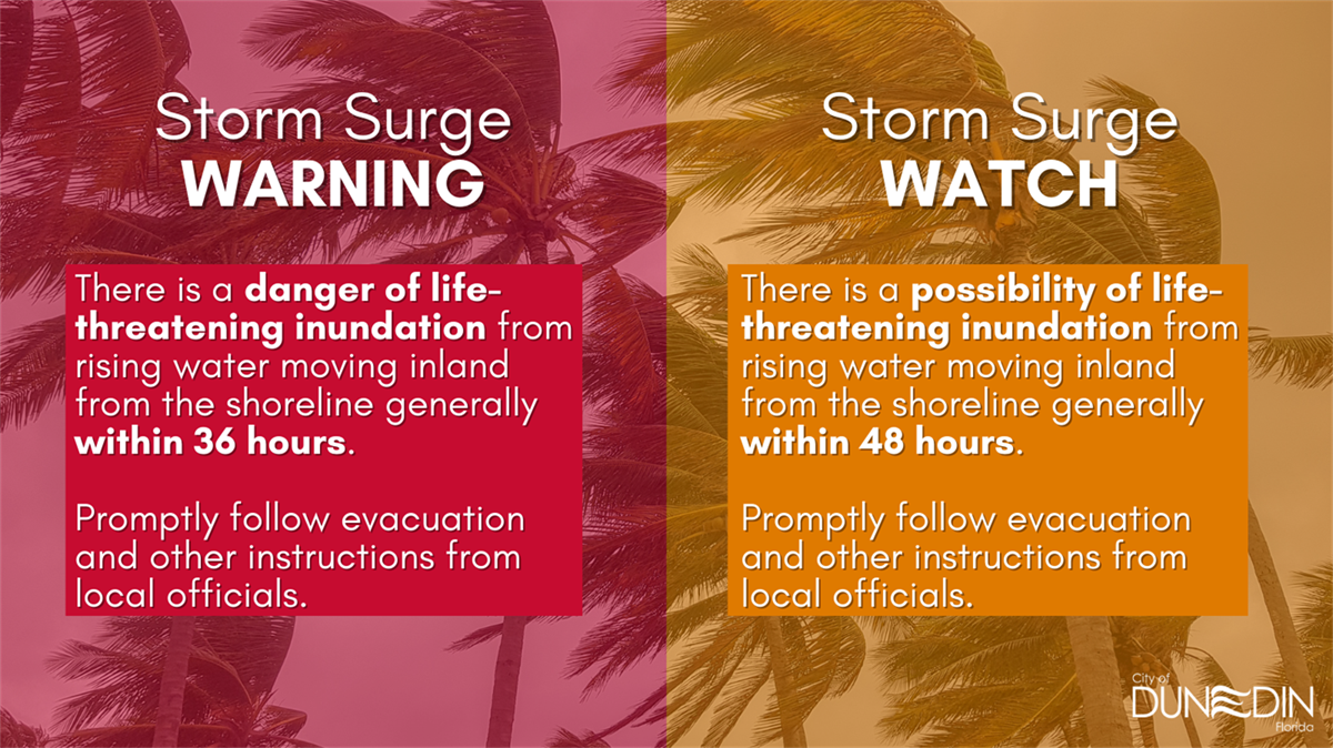 Warning vs Watch - City of Dunedin, FL