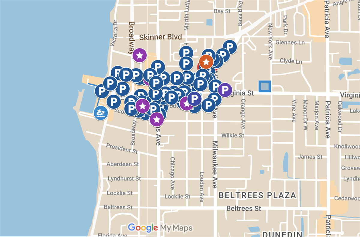 Downtown Dunedin Map Map Of Dunedin, Mosgiel, Balclutha. | Items